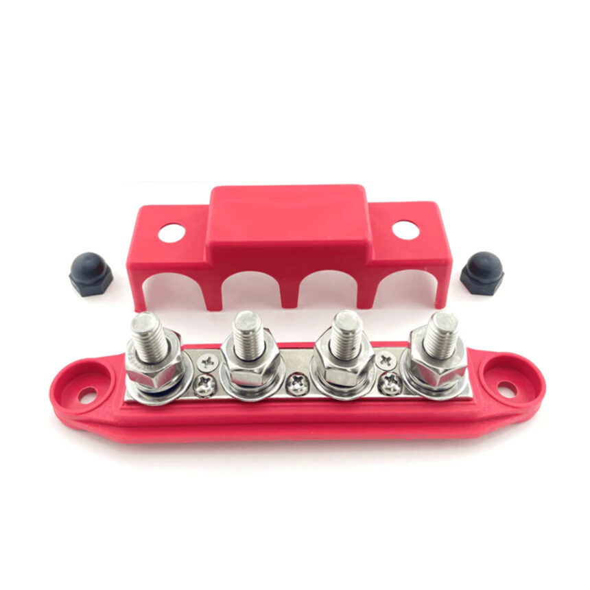 Red Bus Bar 150A-300A with Cover – Total Solar Energy Ltd
